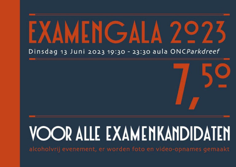 Kaartverkoop Examengala - ONC Parkdreef